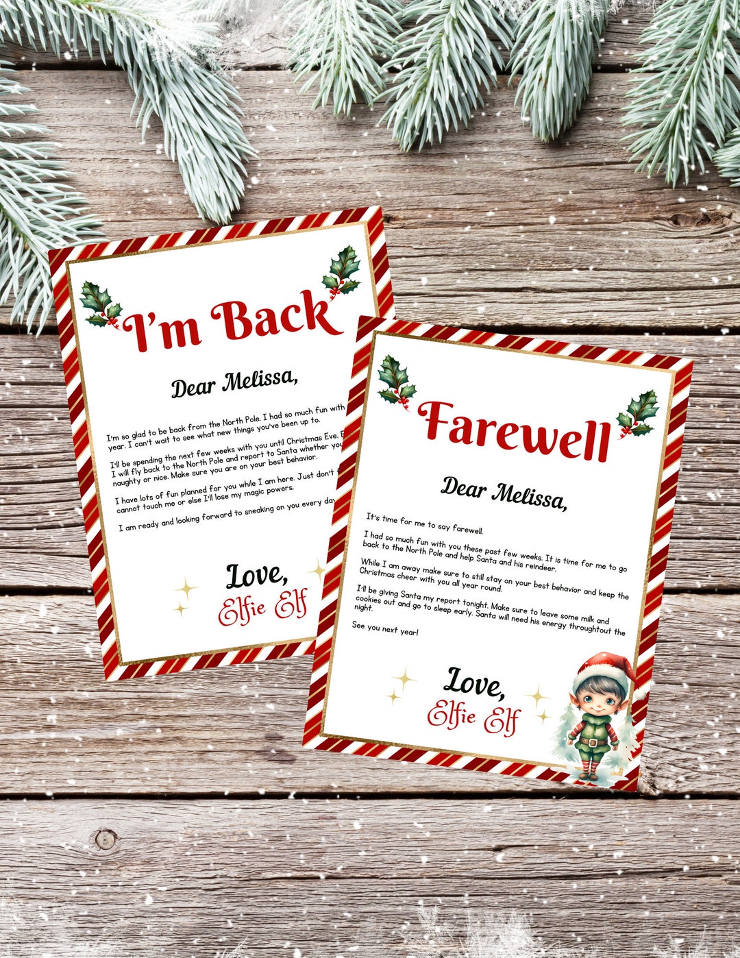 Editable Elf Letter Set I'm Back and Farewell Letter From Elf Christmas ...