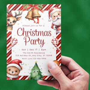 Editable Christmas Party Invitation , Kids Christmas Party Invitation ...