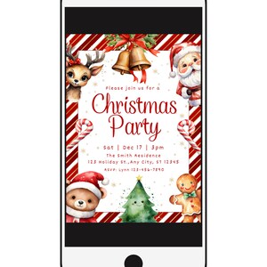 Editable Christmas Party Invitation , Kids Christmas Party Invitation ...