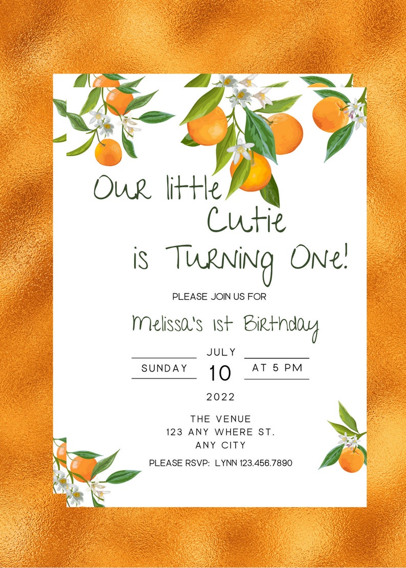 Editable Our Little Cutie is Turning One Invitation 1st - Etsy