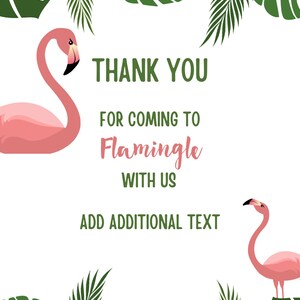 Printable Flamingo Thank You Card, Flamingo Party, Thank You Note, Let ...