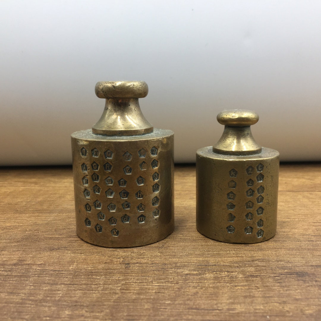 Multi Stamped Antique Brass Weights Weighing Scale Antique Paperweight ...