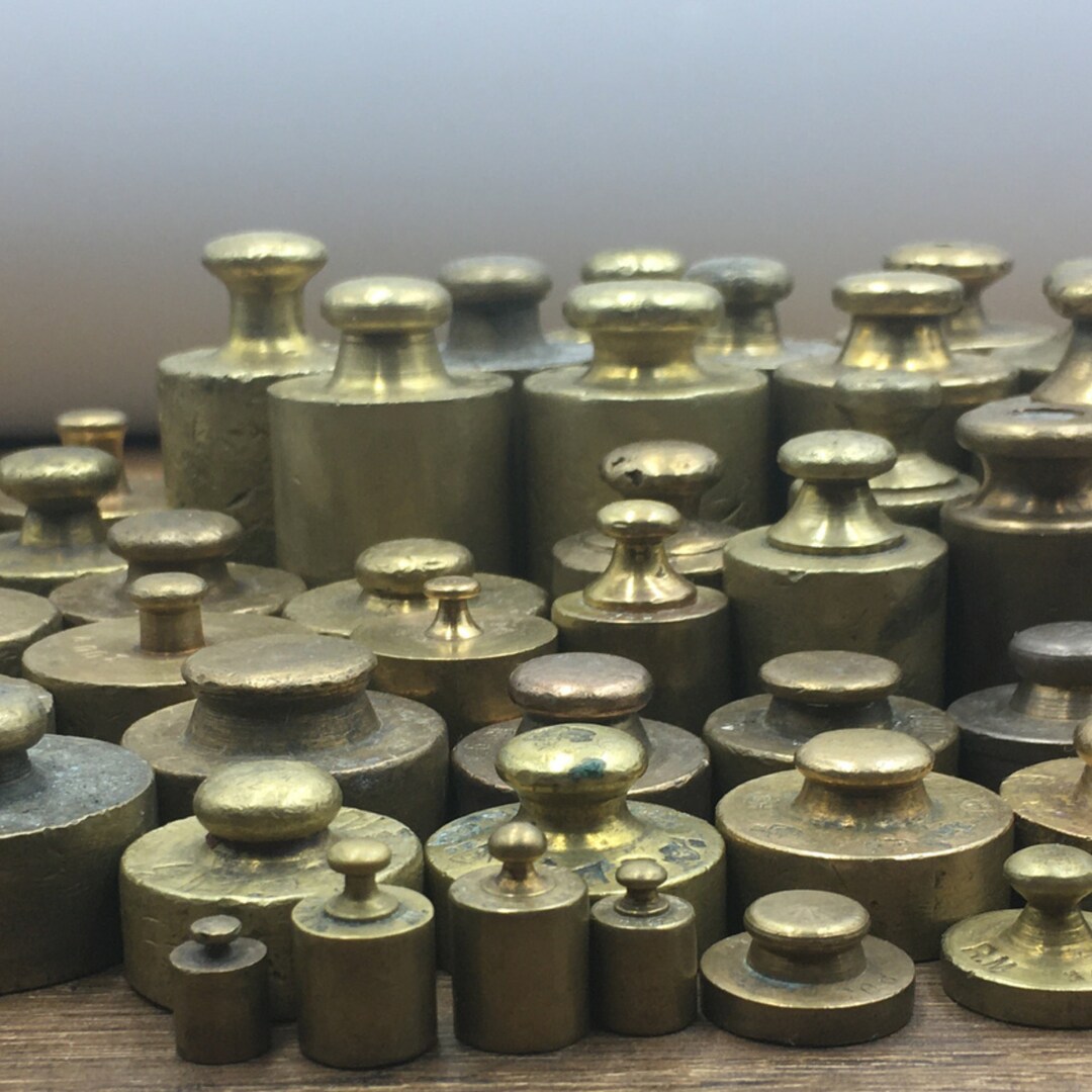 Vintage-inspired Brass Paperweights and Weights for Weighing Scales ...