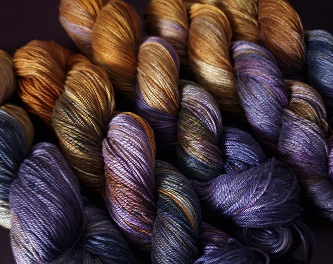 Hand Dyed Yarn ~ Sunset Delight No 2 ~ Mercerized Cotton Yarn, Vegan ...