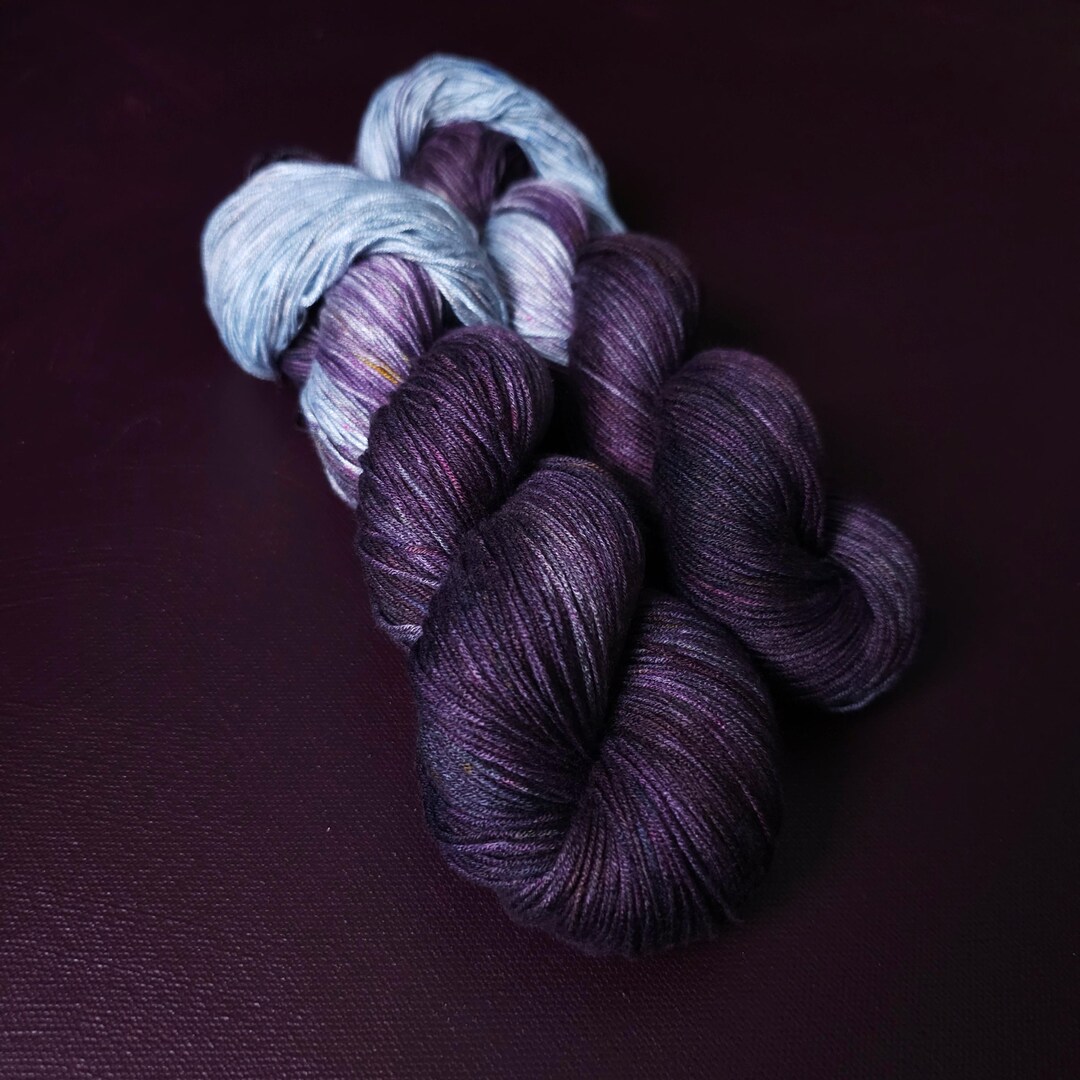 Hand Dyed Vegan Yarn ~ Dusty Grapes ~ Fingering, DK Weight Tencel ...