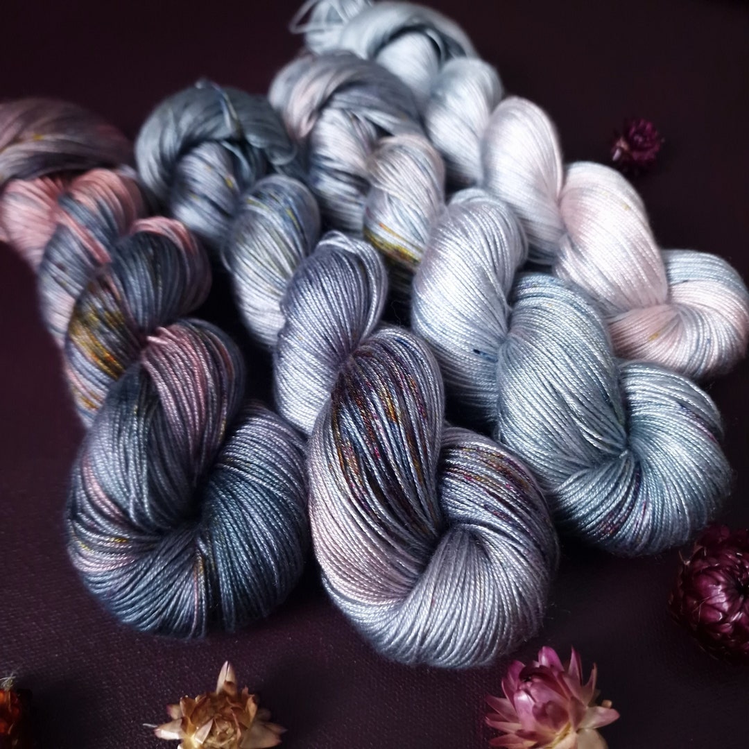 Hand Dyed Vegan Yarn ~ Fading Set*** Dyed to Order ~ Cherry Blossom Ice ...