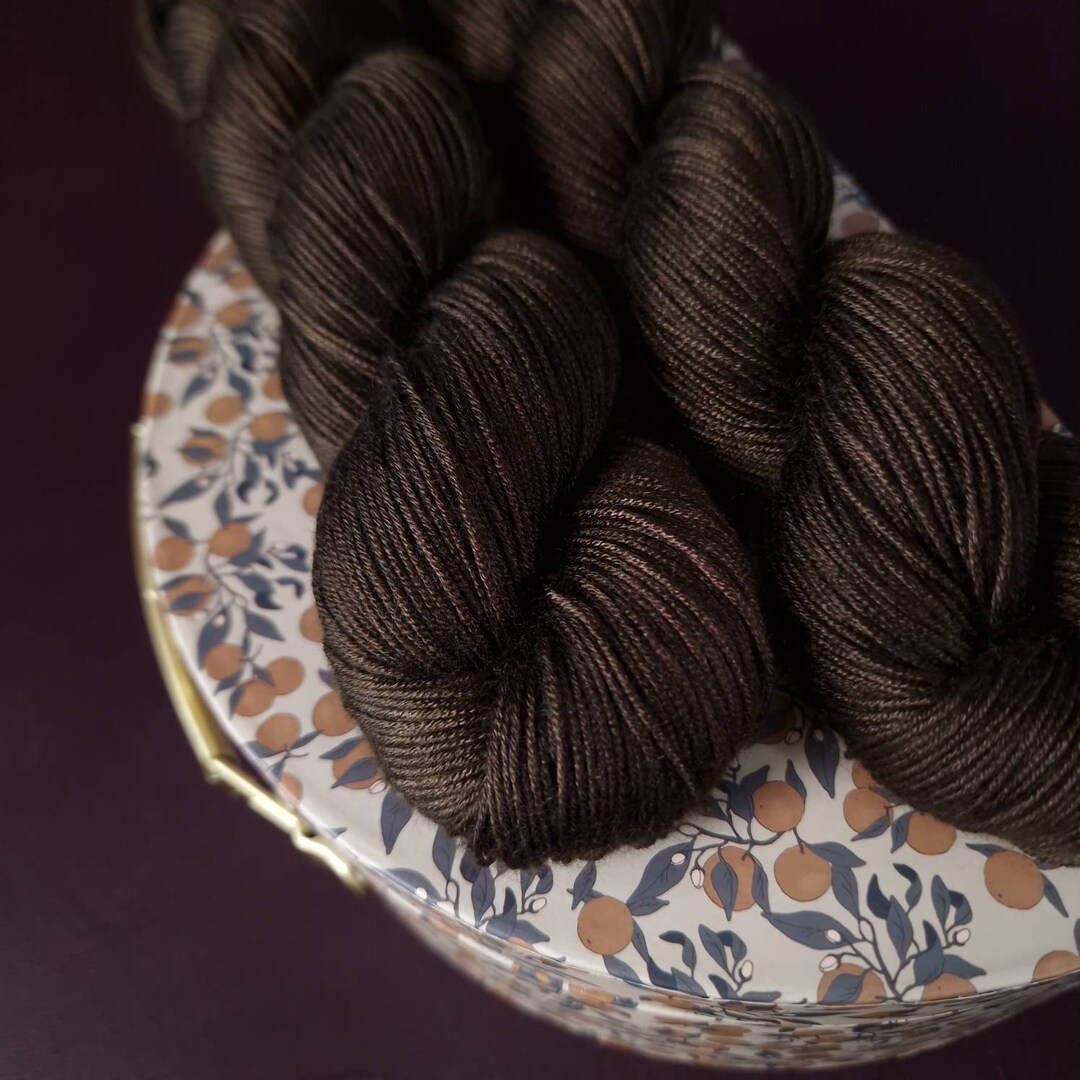 Hand Dyed Yarn Dark Chocolate Cakedyed to Order Fingering / DK Weight ...