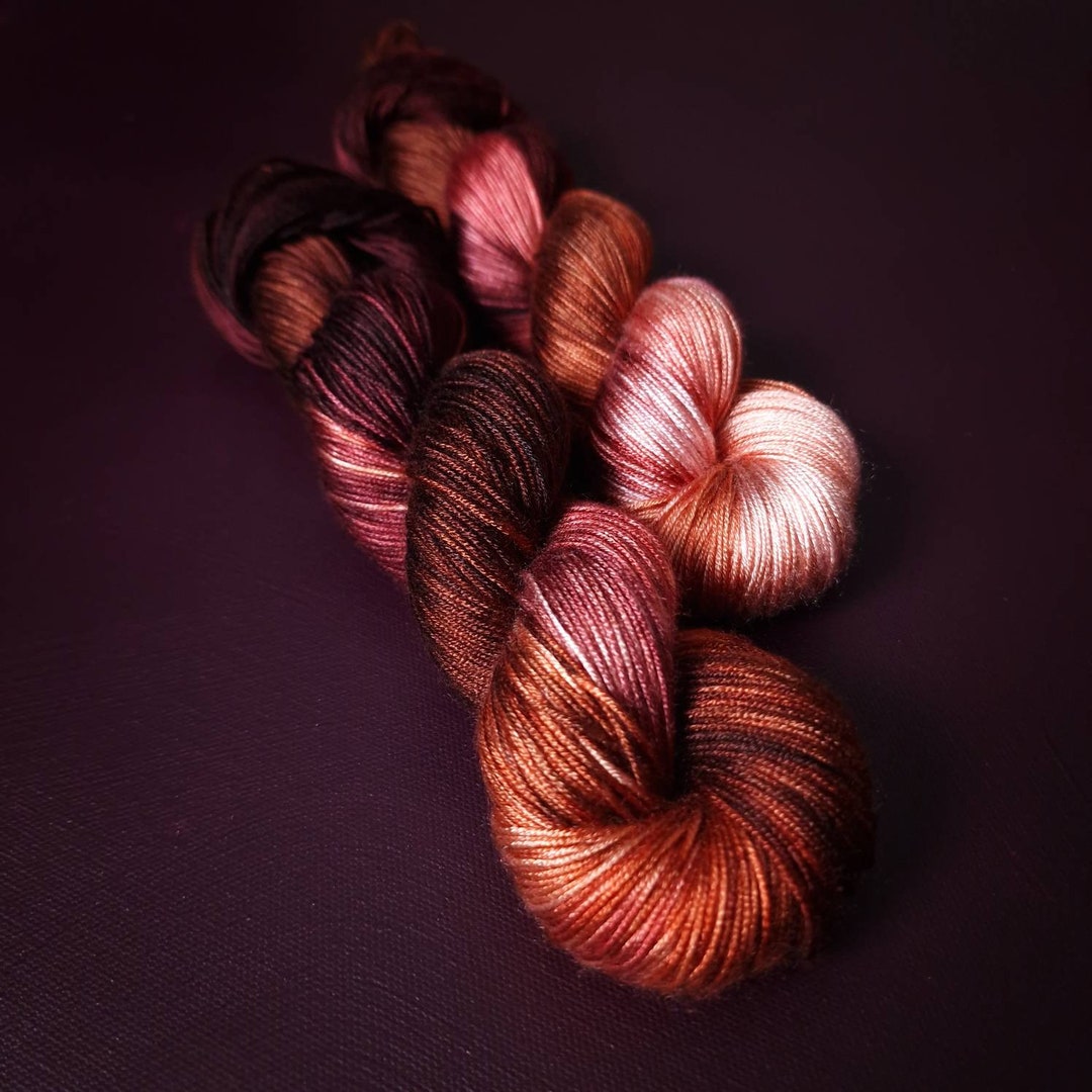 Hand Dyed Yarn spicy Salmon dyed to Order Fingering Weight Tencel ...