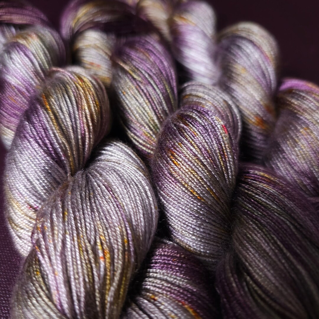 Hand Dyed Yarn Smokey Amethyst dyed to Order Fingering / DK Weight ...