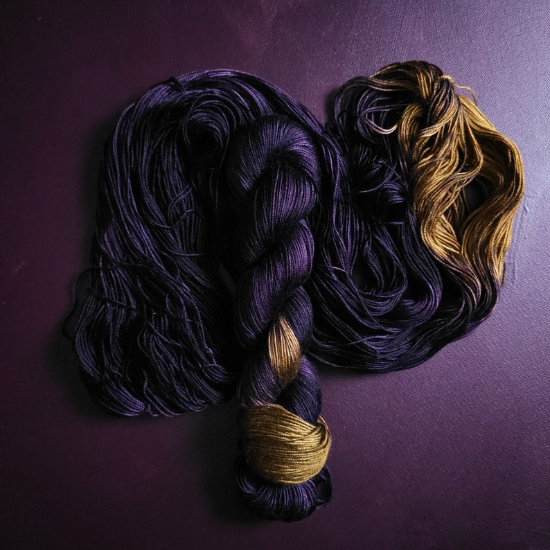 Hand Dyed Vegan Yarn ~ Royal Grapes ***dyed to Order ~ Fingering / DK ...