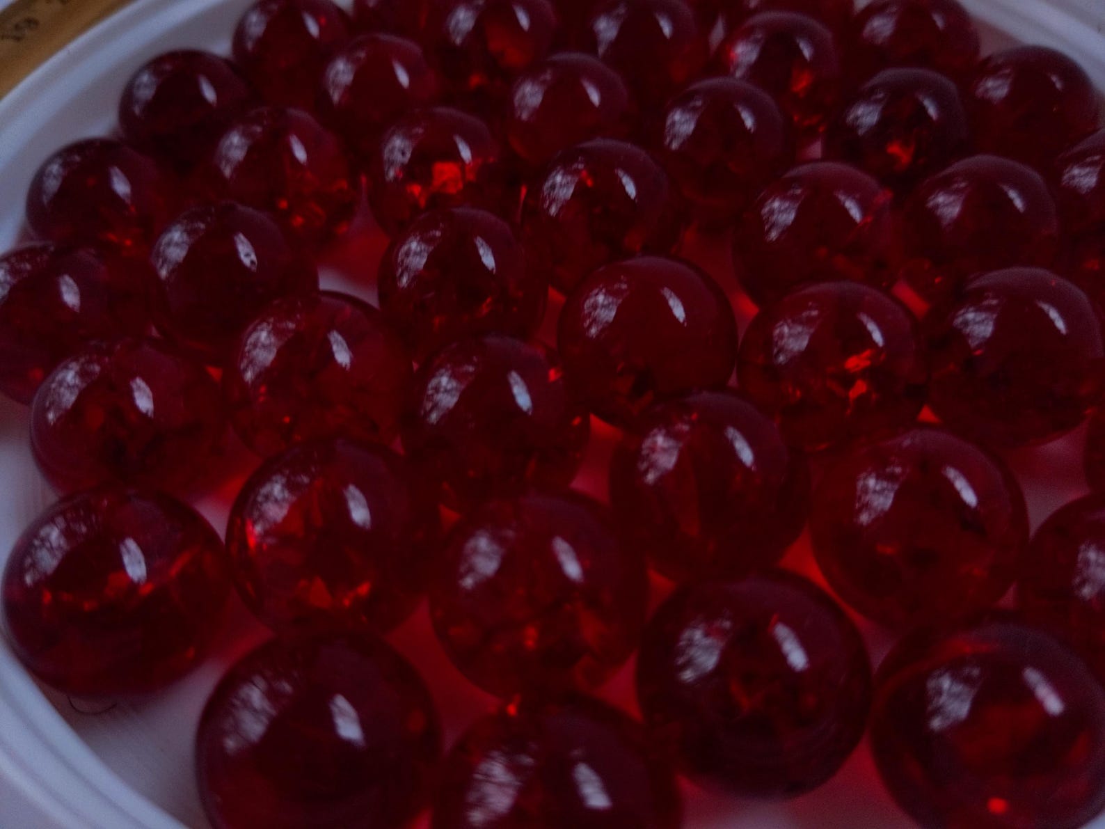 25 Sweet Cherry Red Marbles 5/8 16mm Deep Red Fried Marbles Crackle ...