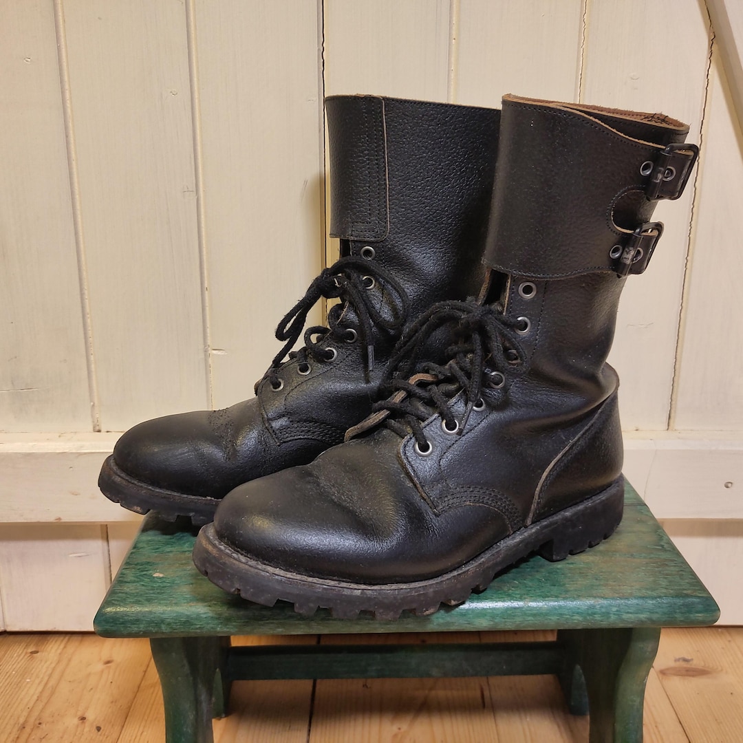 Vintage MARBOT NEUVIC Black French Army Boots 39 - Etsy