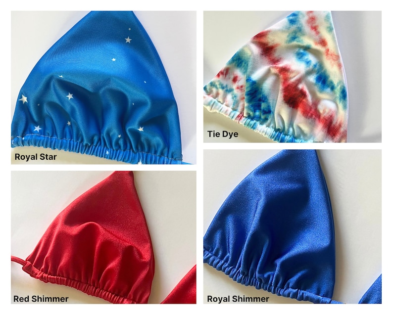 4th of July Triangle Tie Bikini Top - Fourth of July Bikini Top- Tie ...