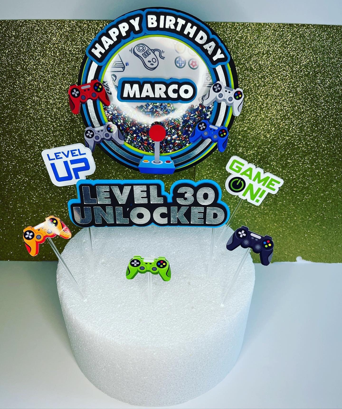 Cake Topper Gamer, Vídeo Game Topper Shaker, Amazing Cake Topper - Etsy