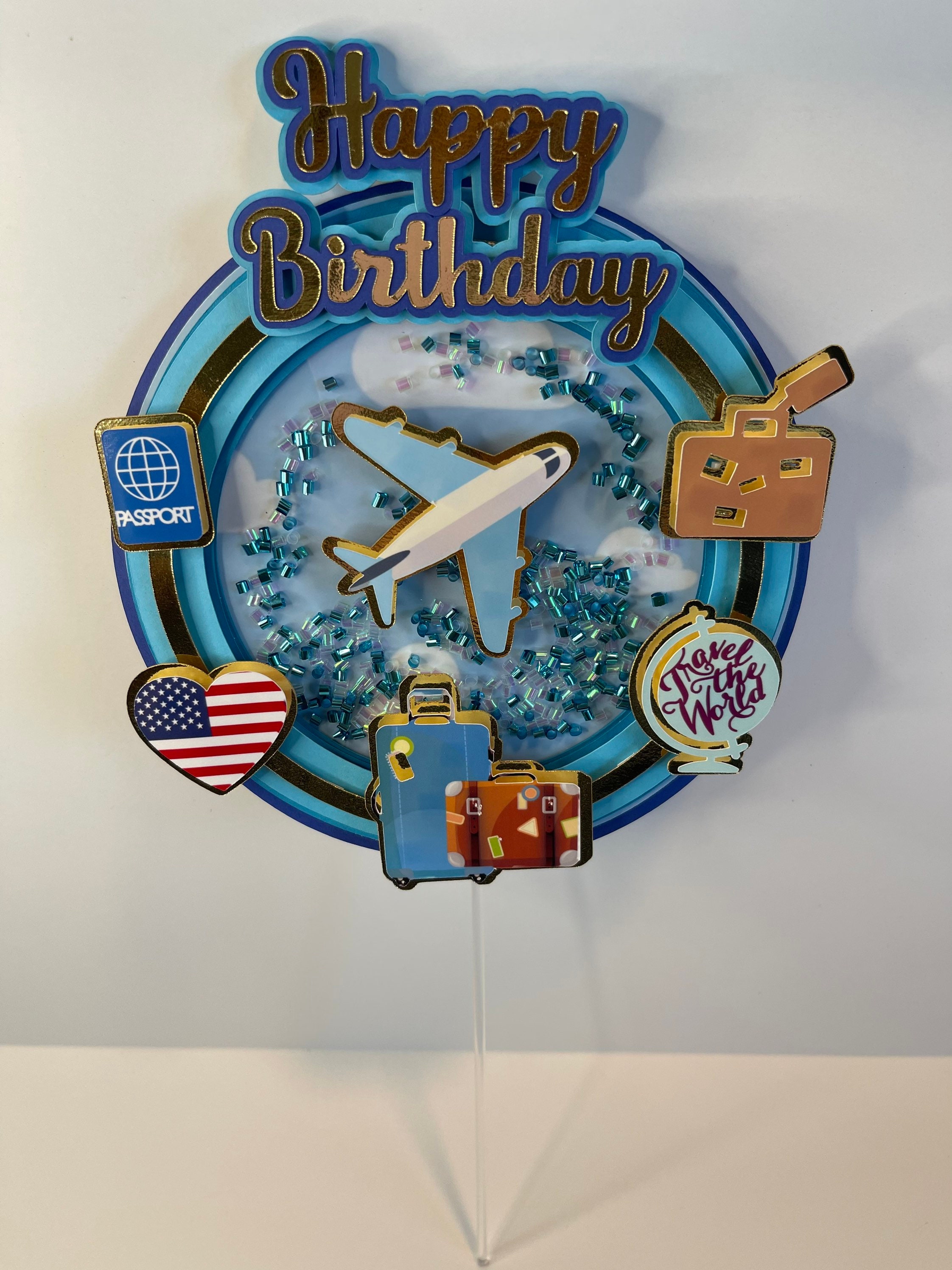 Handmade Travel Cake Topper, Birthday Party Decoration - Etsy