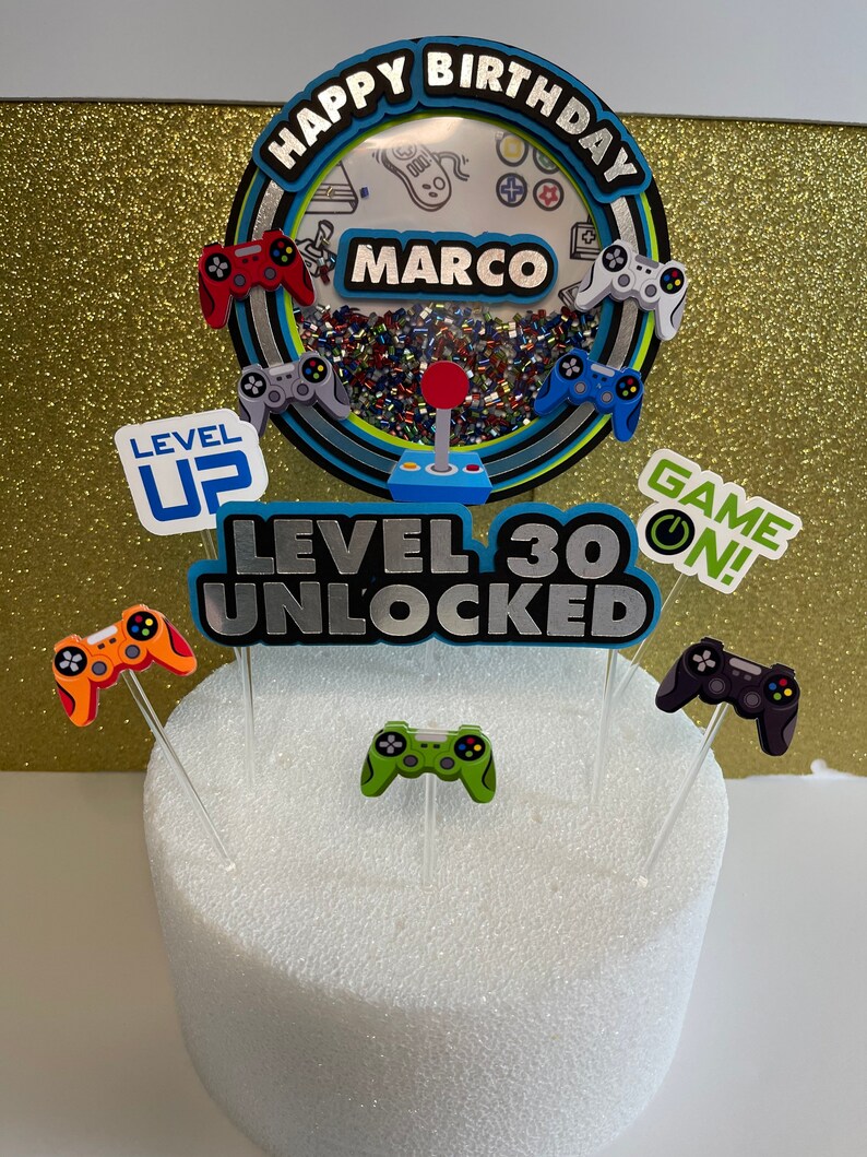 Cake Topper Gamer, Vídeo Game Topper Shaker, Amazing Cake Topper! - Etsy