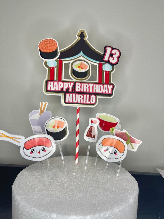 Cake Topper Japanese Food Japanese Party Japan Sushi - Etsy