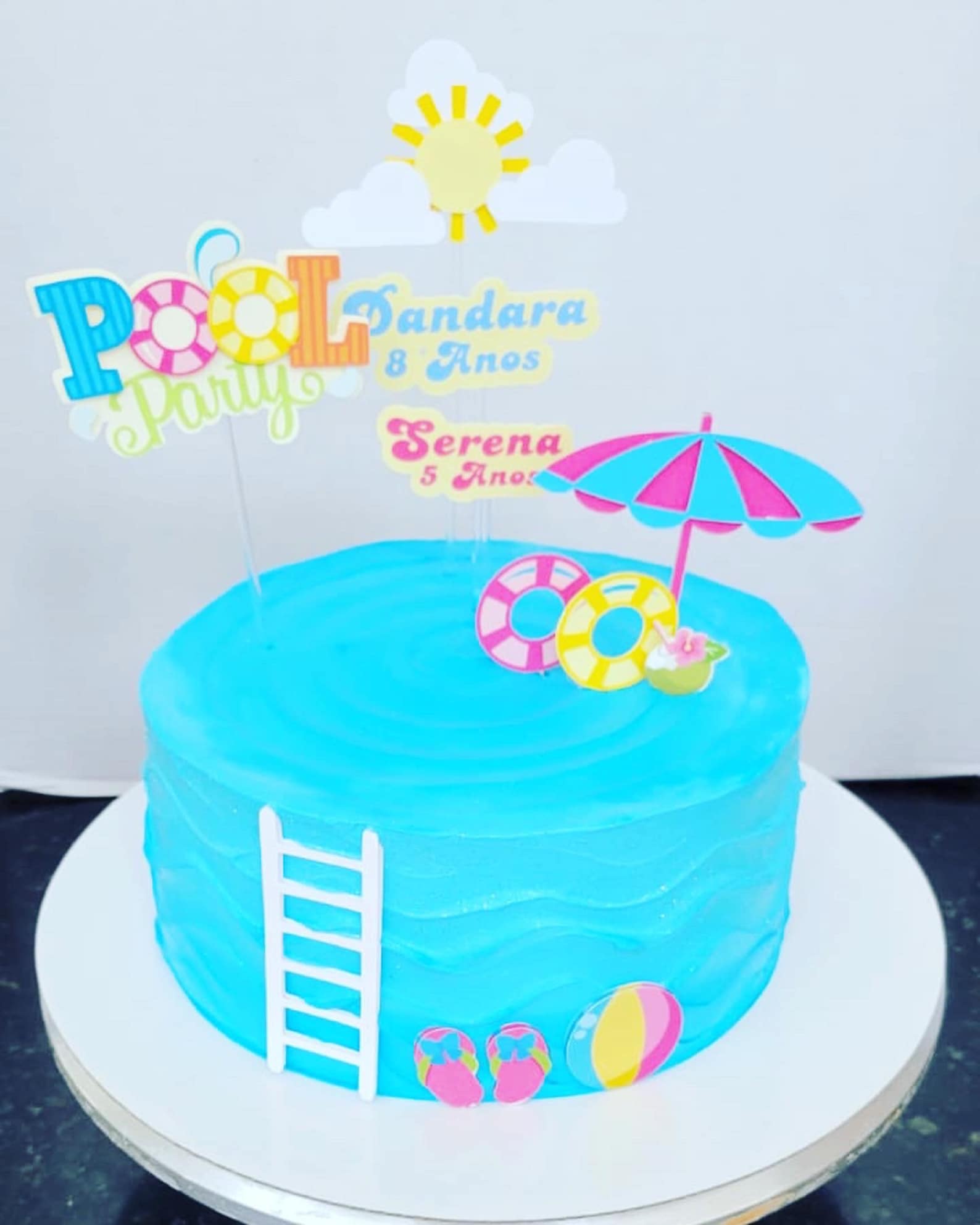 Pool Party Cake Topper, Pool Party Birthday . - Etsy