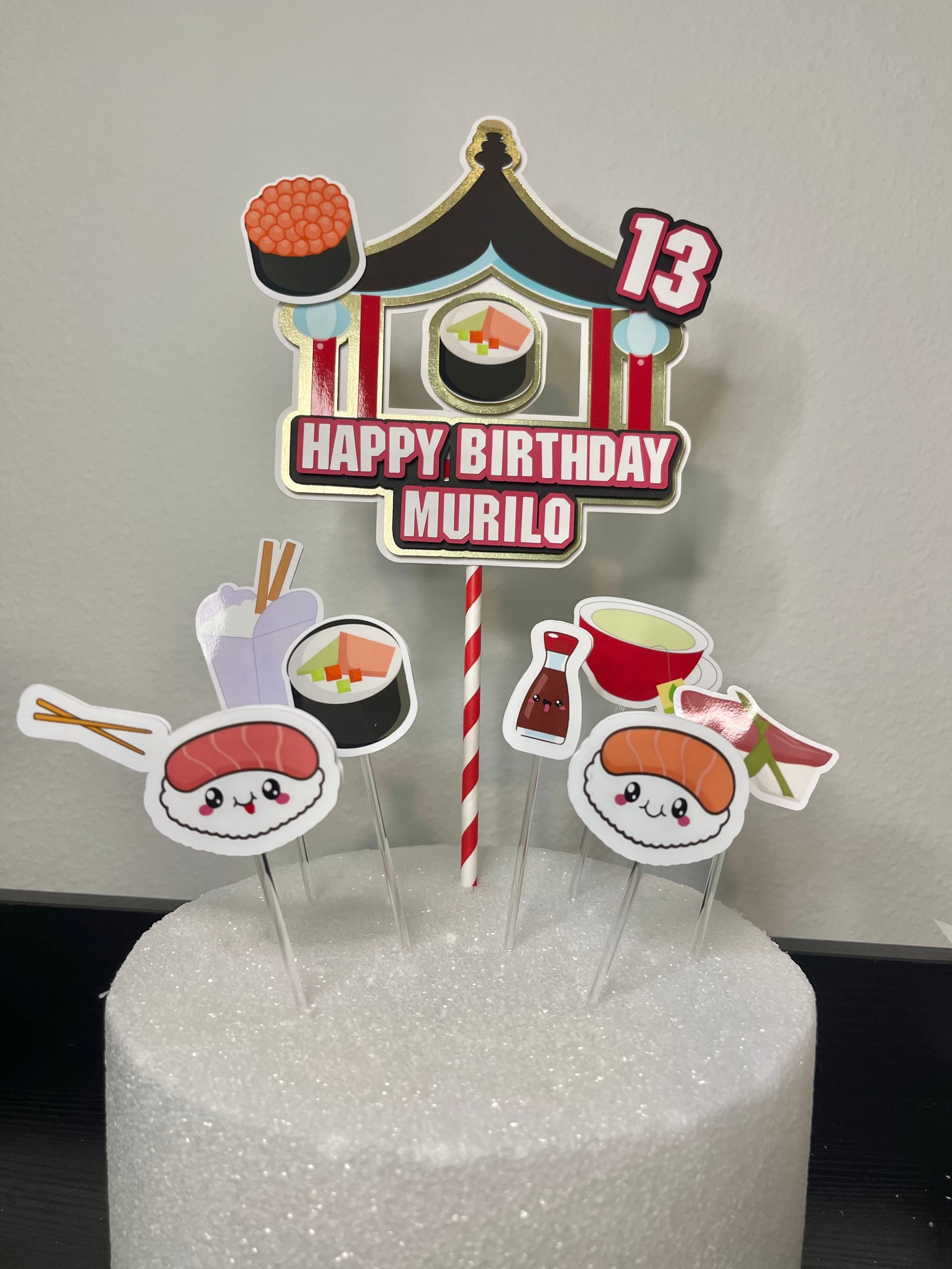 Cake Topper Japanese Food, Japanese Party, Japan, Sushi, Sashimi ...