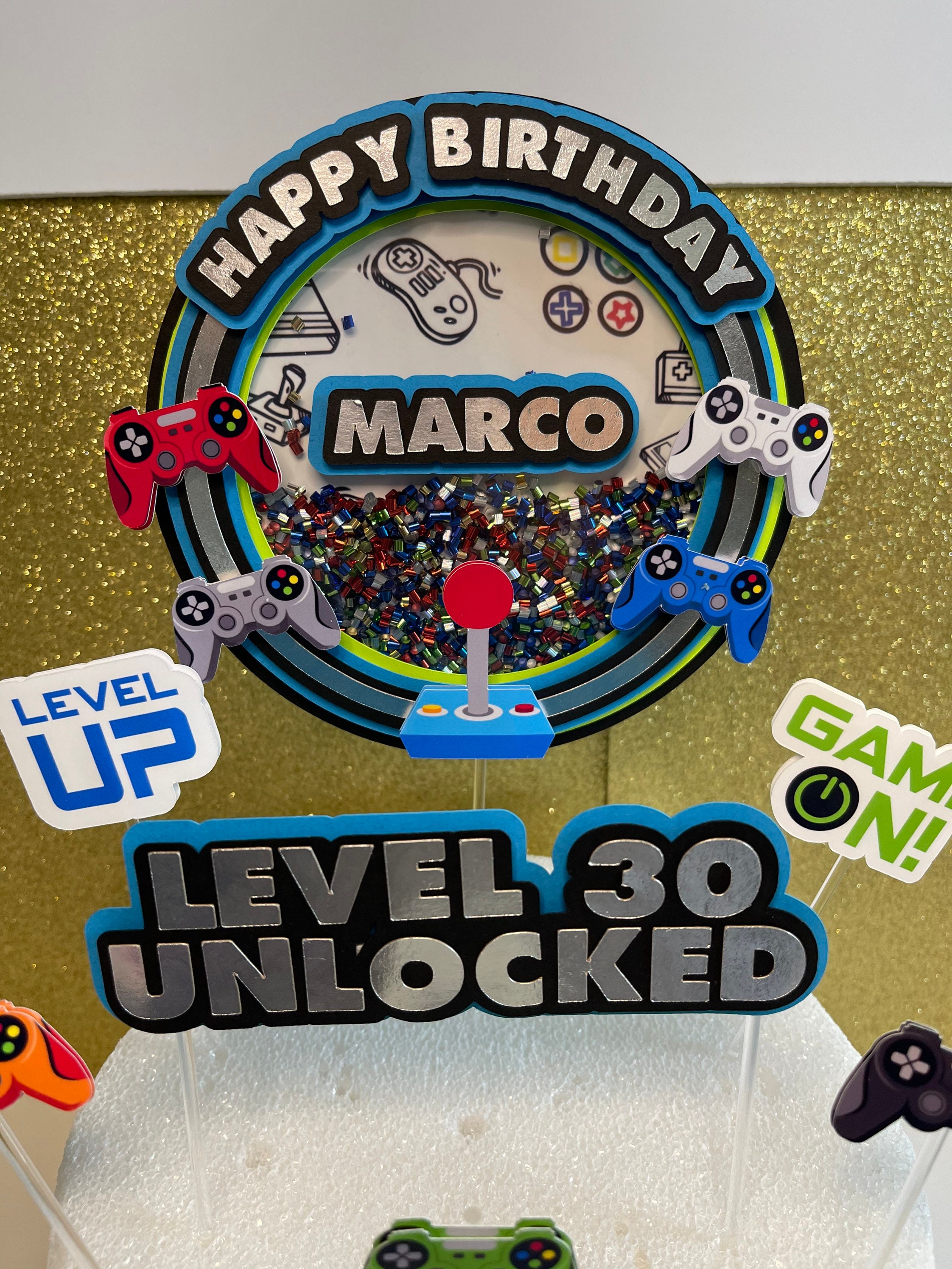 Cake Topper Gamer, Vídeo Game Topper Shaker, Amazing Cake Topper - Etsy