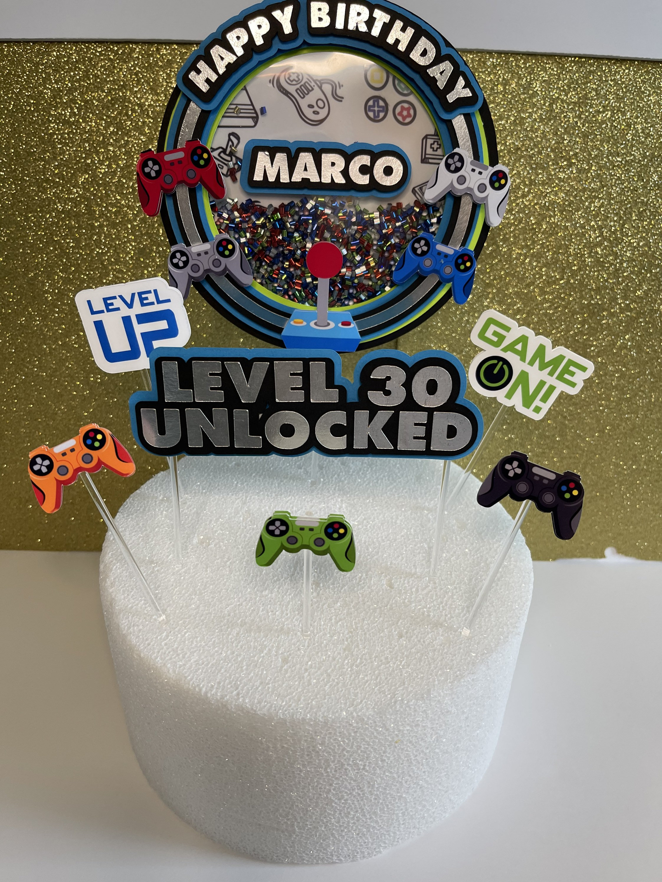 Cake Topper Gamer, Vídeo Game Topper Shaker, Amazing Cake Topper - Etsy