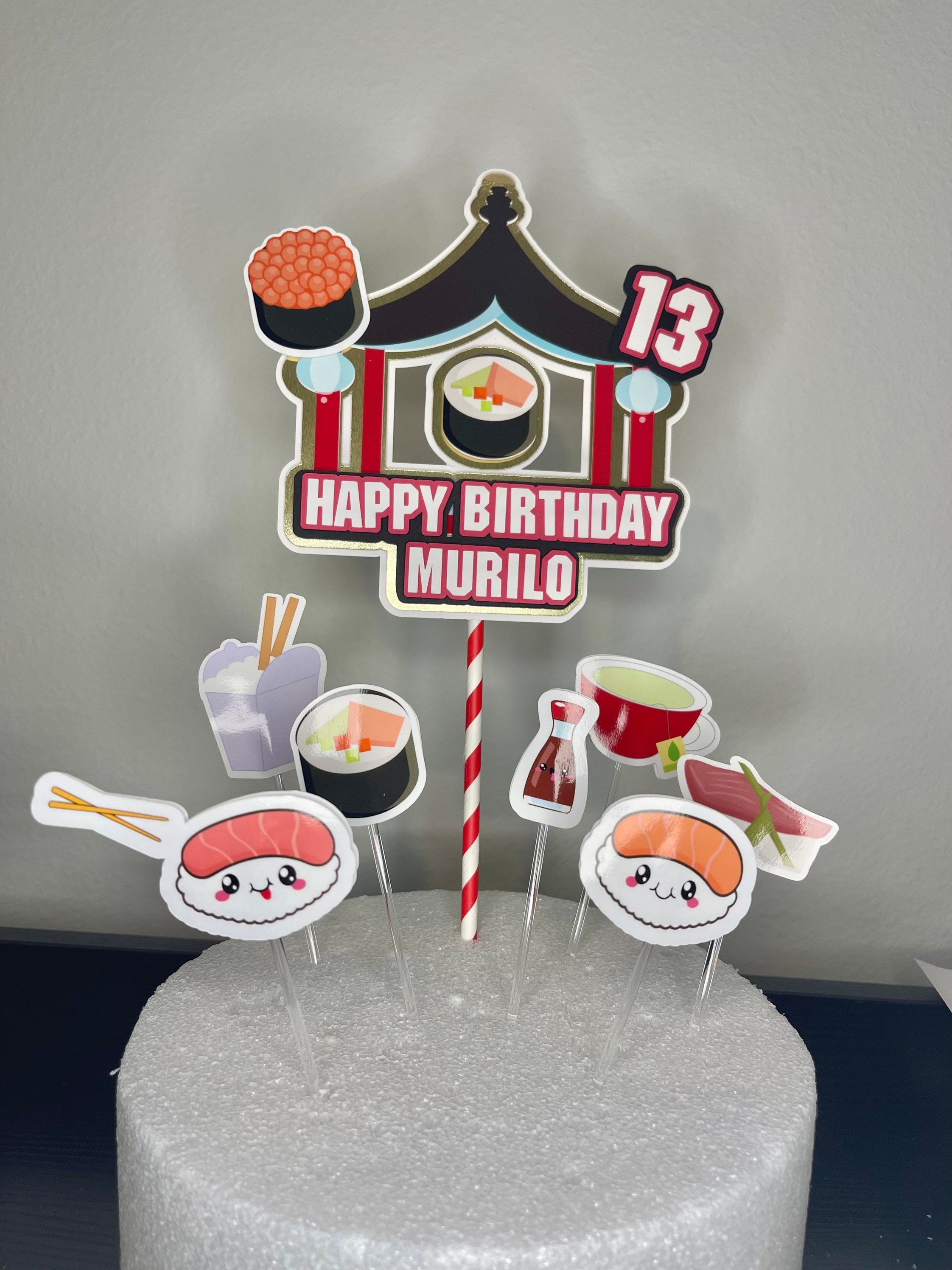 Cake Topper Japanese Food, Japanese Party, Japan, Sushi, Sashimi ...