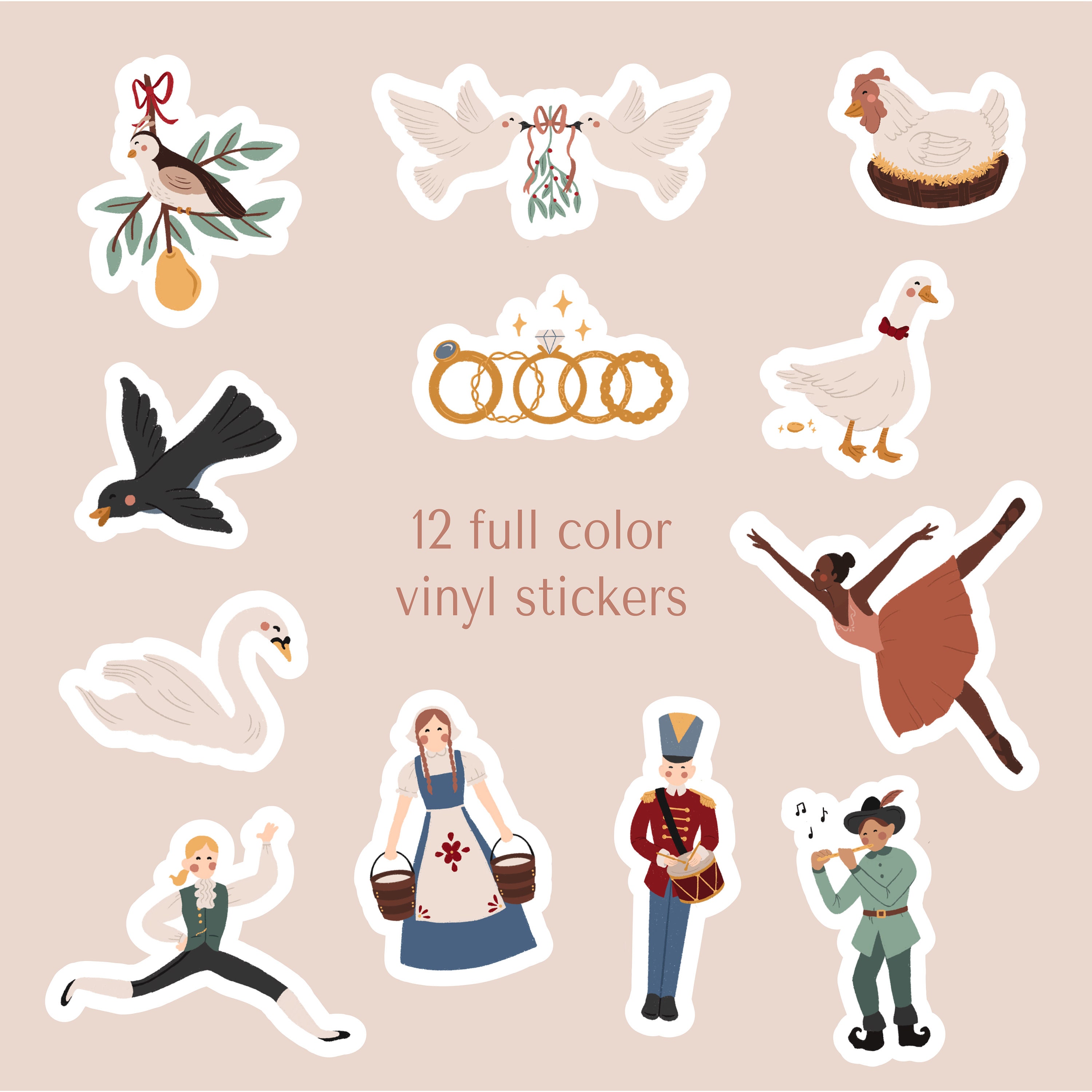 12 Days of Christmas | Sticker Sheet - Etsy