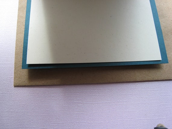 Art & Collectibles Pressed flower leaf card handmade teal 5X6 Artist ...