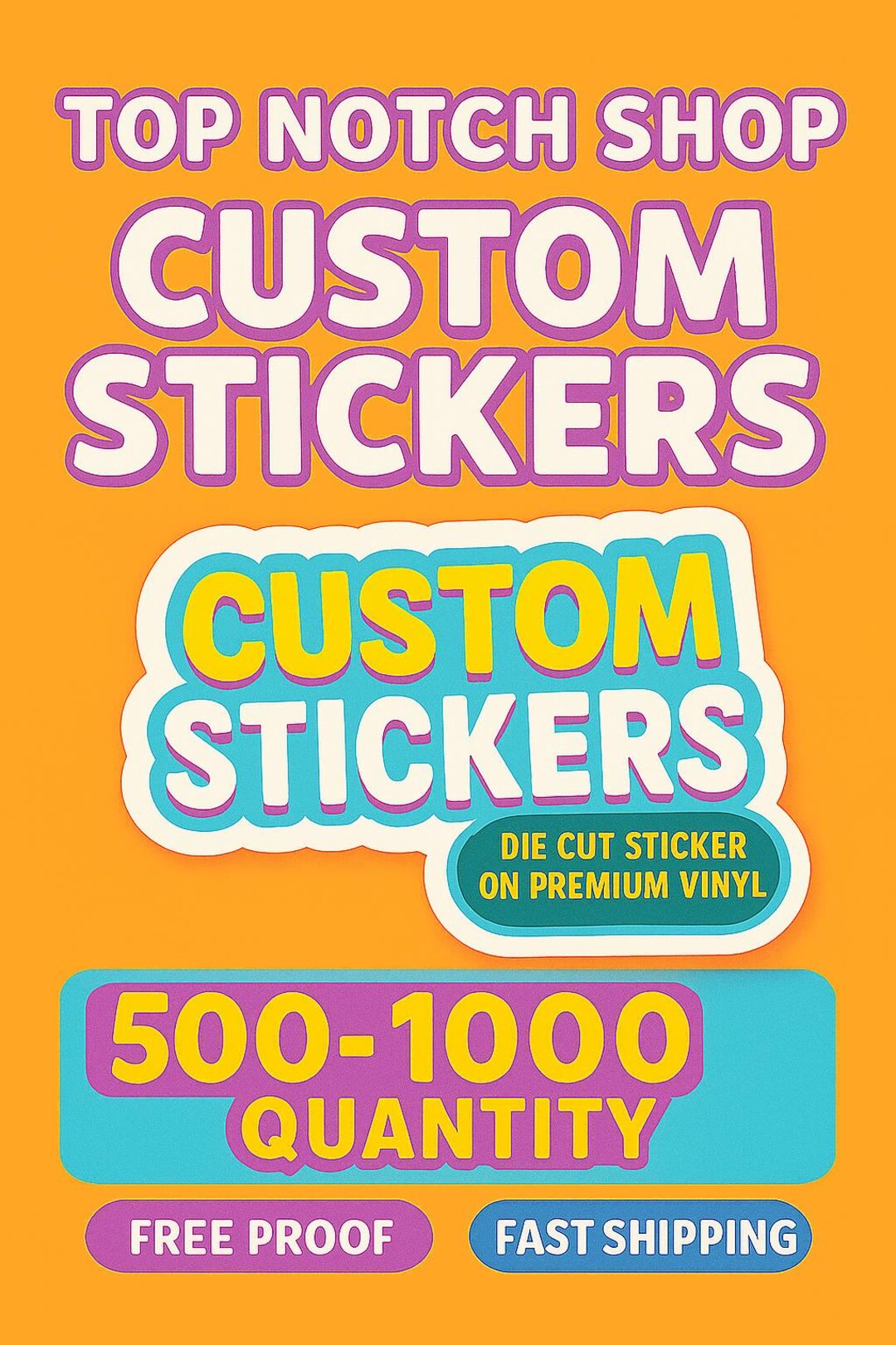 Custom Die Cut Stickers – Waterproof Vinyl, Bulk Stickers - Etsy