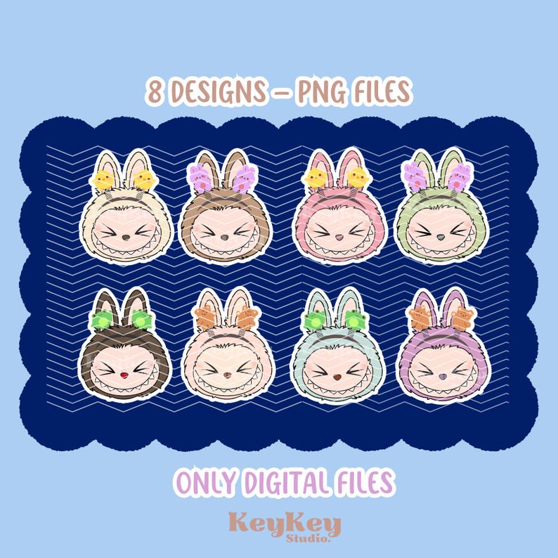 Labubu headband png/ labubu files / labubu stickers - Etsy México