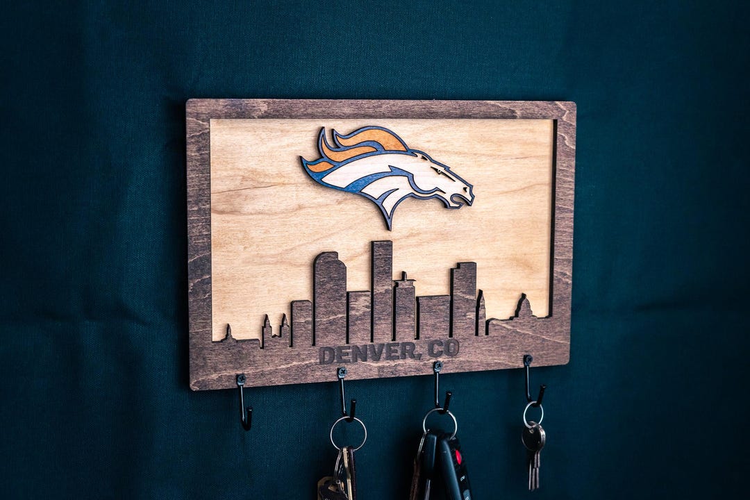 Denver Broncos Wooden Key Hook Hanger Christmas Birthday Gift Fan ...