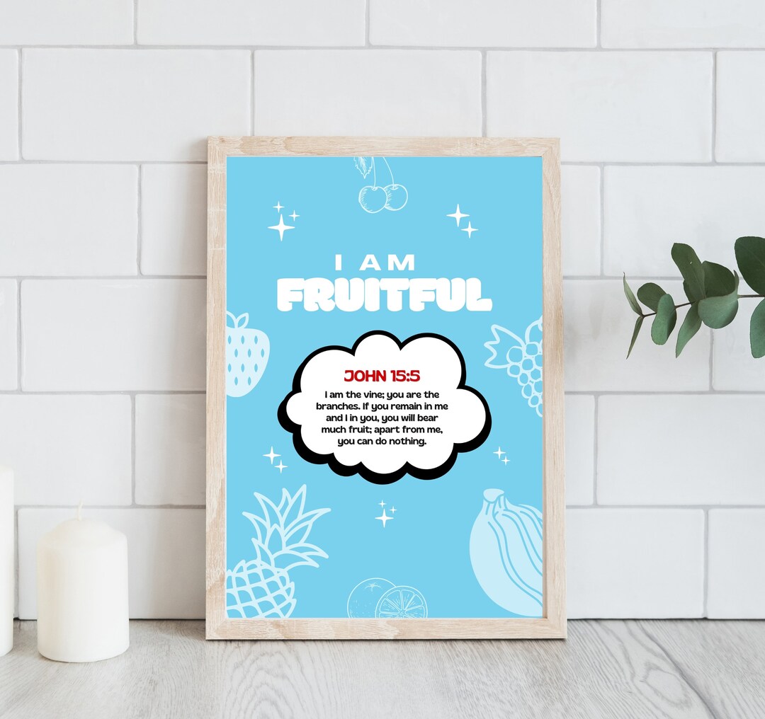 Kids Bible Verse Scripture Affirmation Wall Art Decor Poster - Etsy