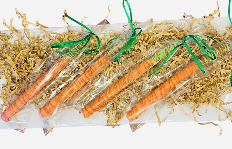 Carrot Inspired Chocolate Covered Pretzel Rods - Etsy
