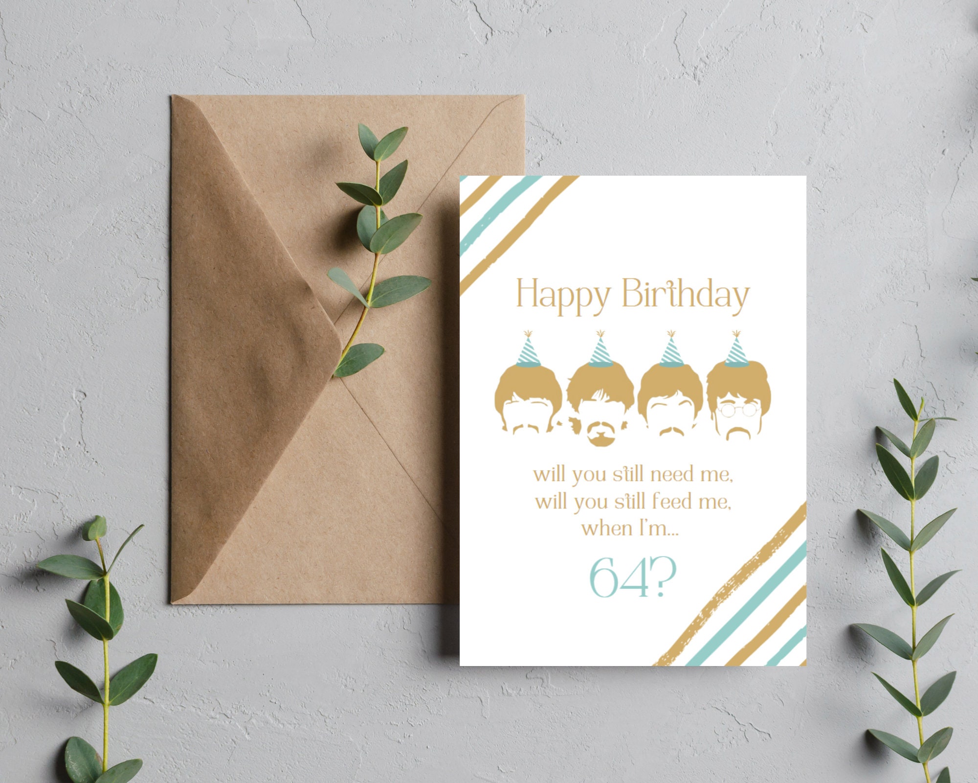 When I'm 64 Birthday Card- Digital Download | Printable - Etsy