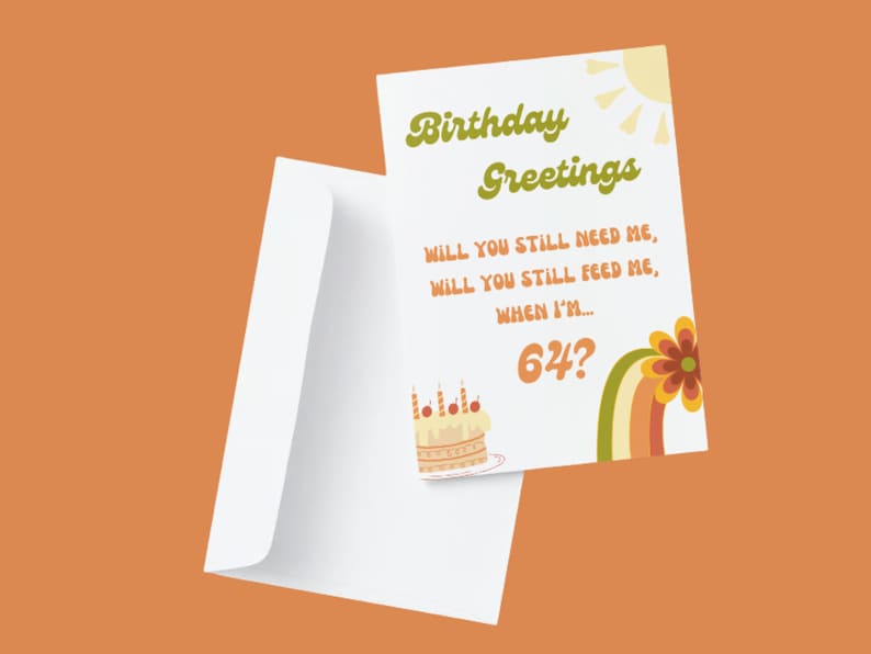 When I'm 64 Birthday Card- Digital Download - Etsy