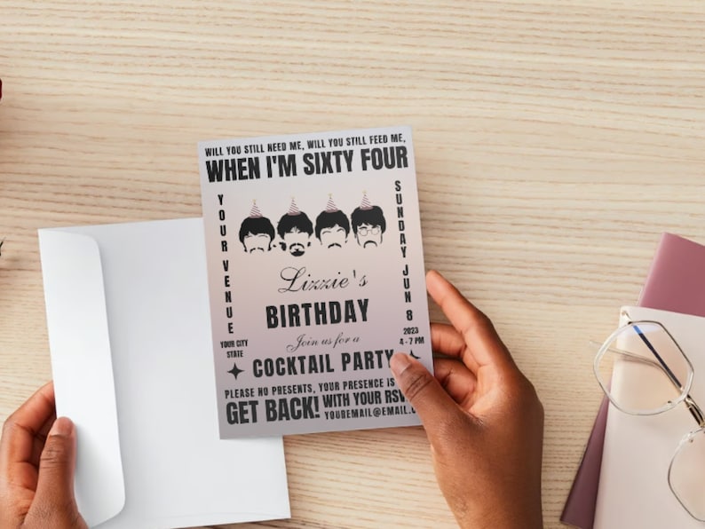 When I'm 64 Birthday Custom Invitation 5x7 | Digital Download - Etsy