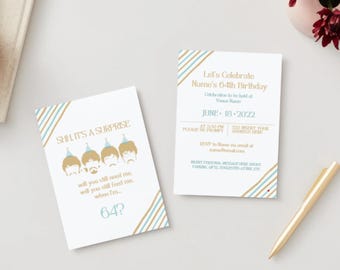 Editable Beatles Theme Birthday Retirement Party Invite Card Invitation ...