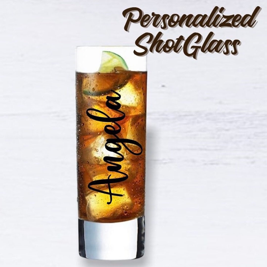 Personalized Name 2oz Shot Glass Mini Glass Cups Liqueur Customization ...