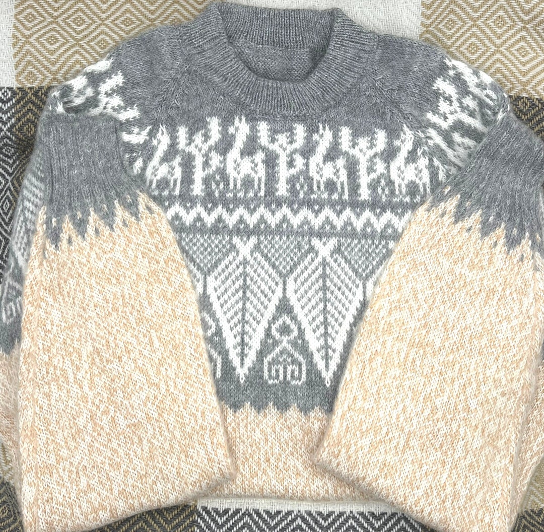 Handmade Andean Cusco Peruvian Alpaca Wool Winter Warm Llama Sweater ...