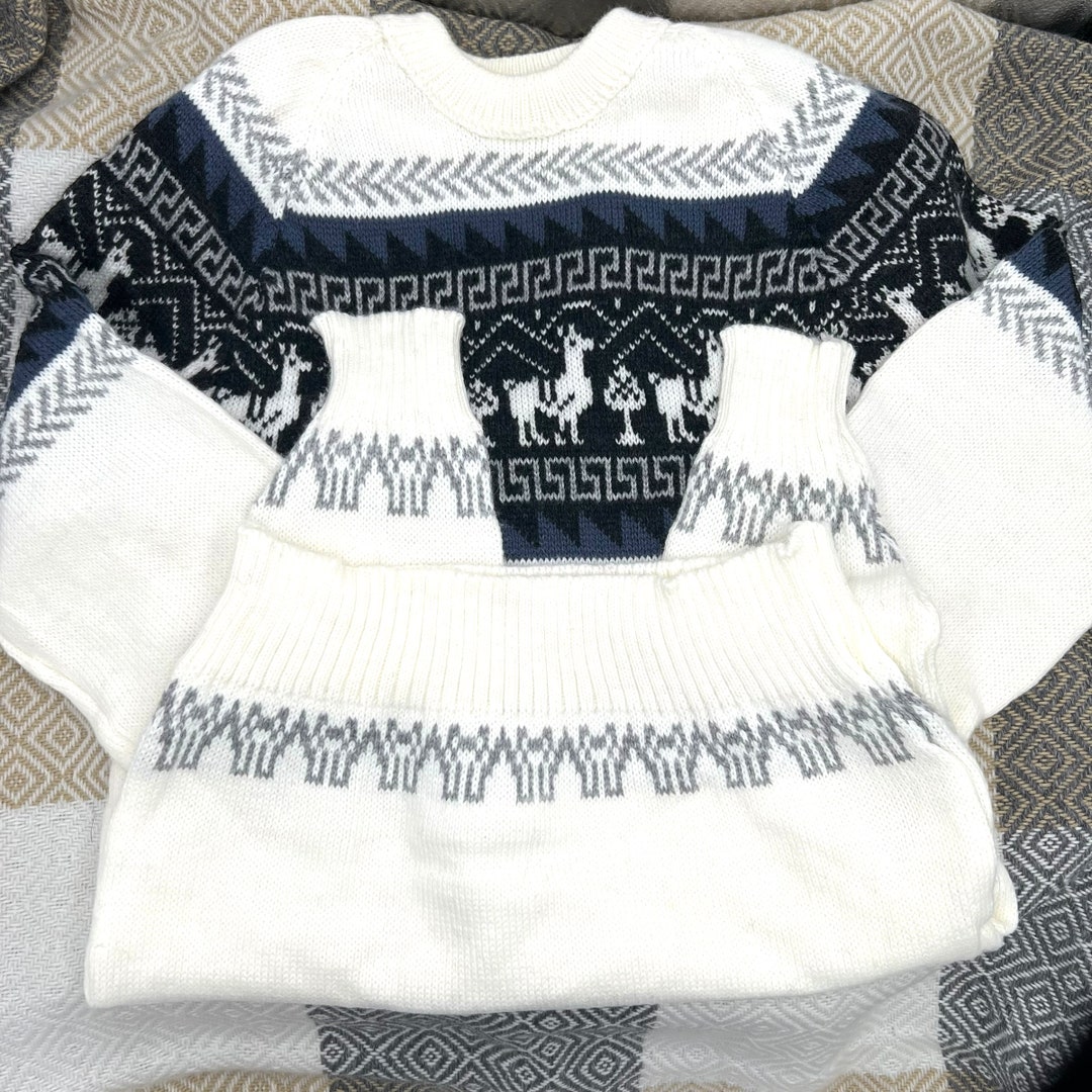 Handmade Andean Cusco Peruvian Alpaca Wool Winter Warm Llama Sweater ...