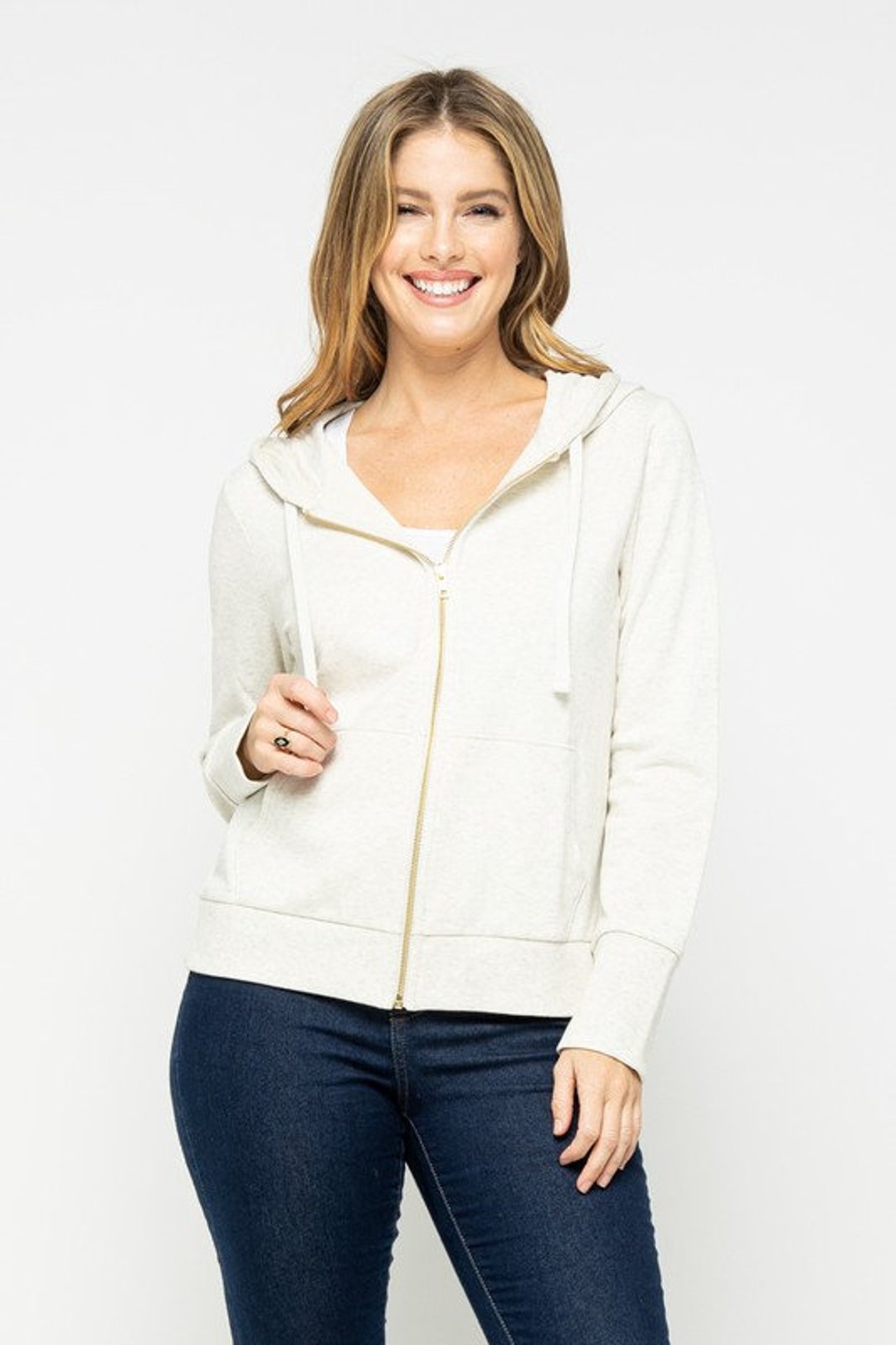 Women's Basic Zip up Hoodie Sweat Jacket - Etsy