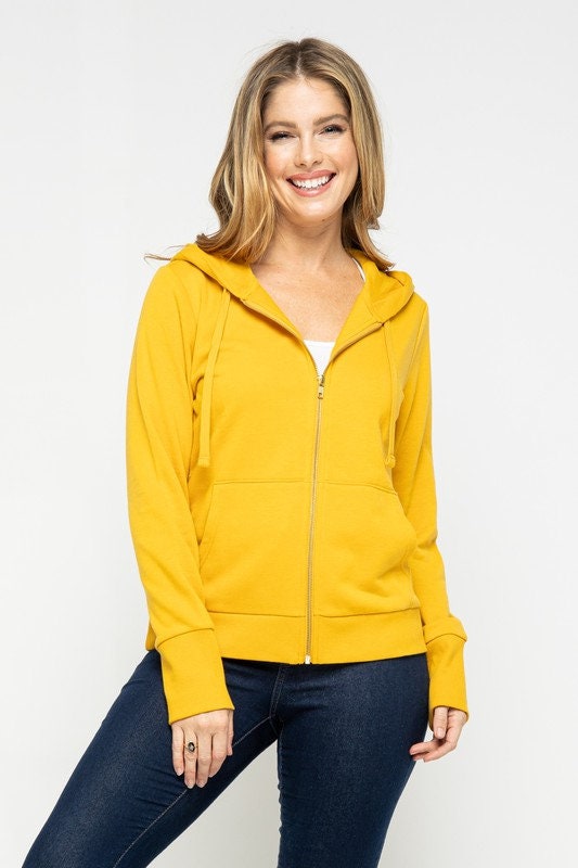 Women's Basic Zip up Hoodie Sweat Jacket - Etsy