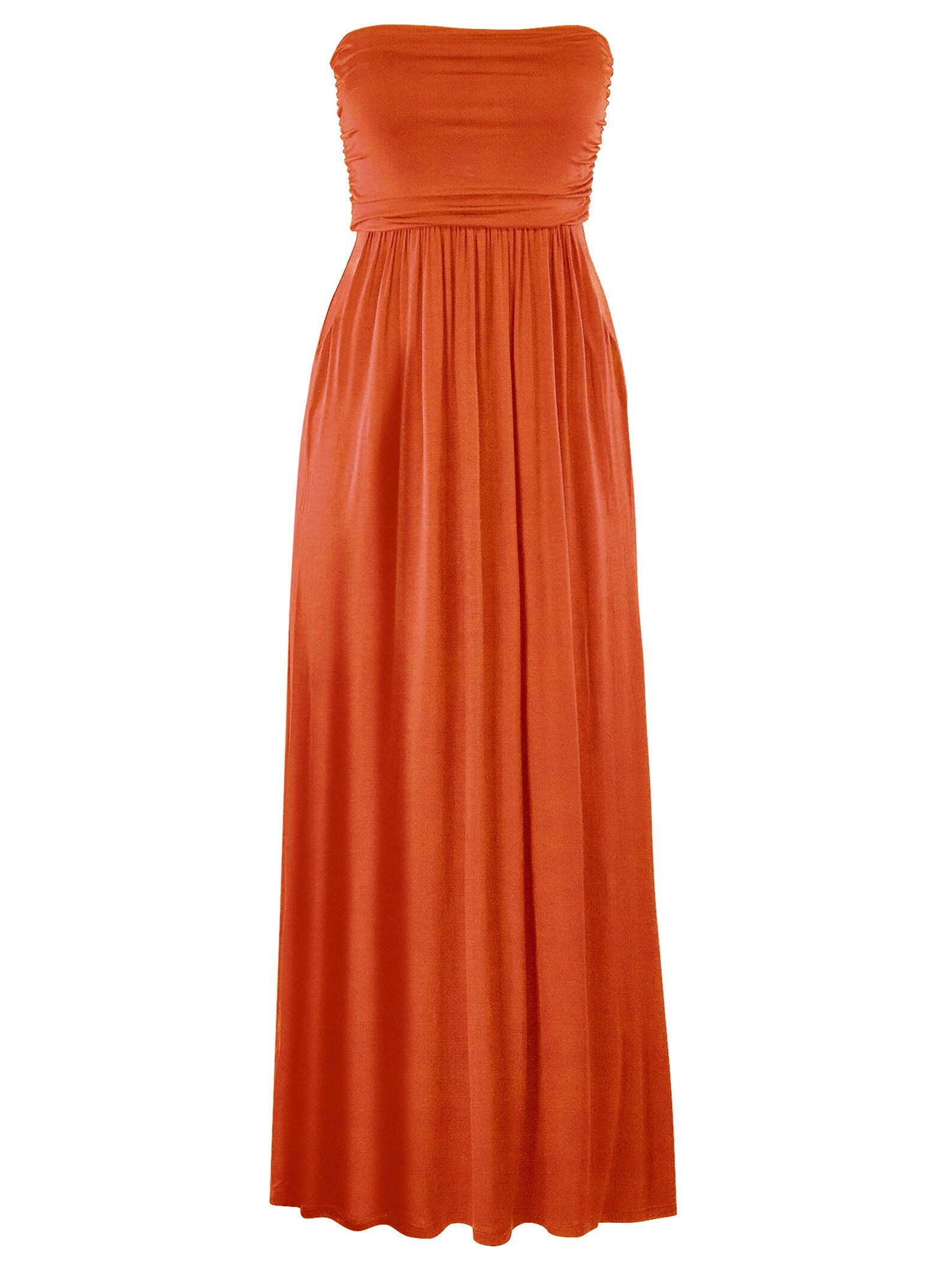 Women Strapless Tube Long Maxi Dress With Pocket - Etsy