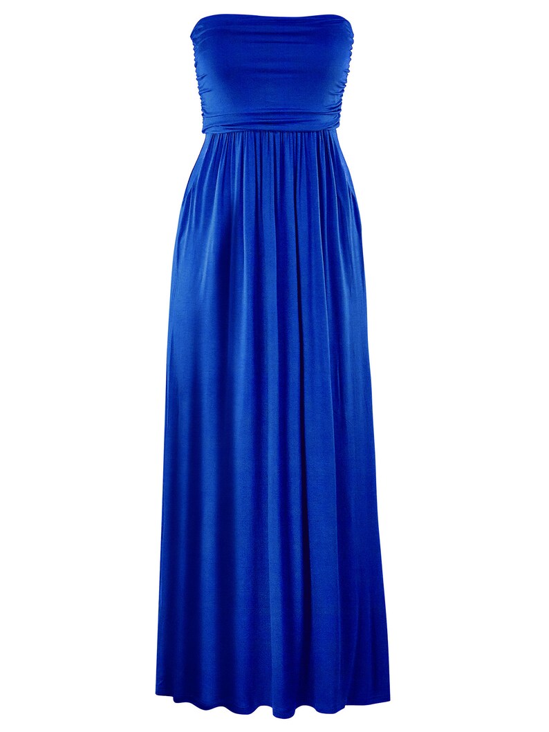Women Strapless Tube Long Maxi Dress With Pocket - Etsy