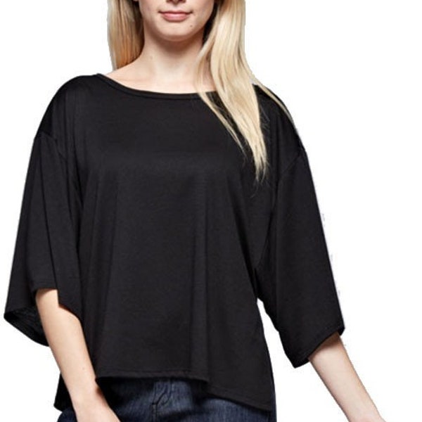 Linen 3 4 Sleeve Top - Etsy