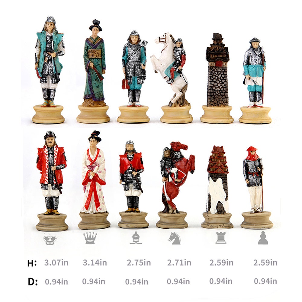 Japanese Samurai War Theme Chess Pieces Chess Set With Wooden Chess ...