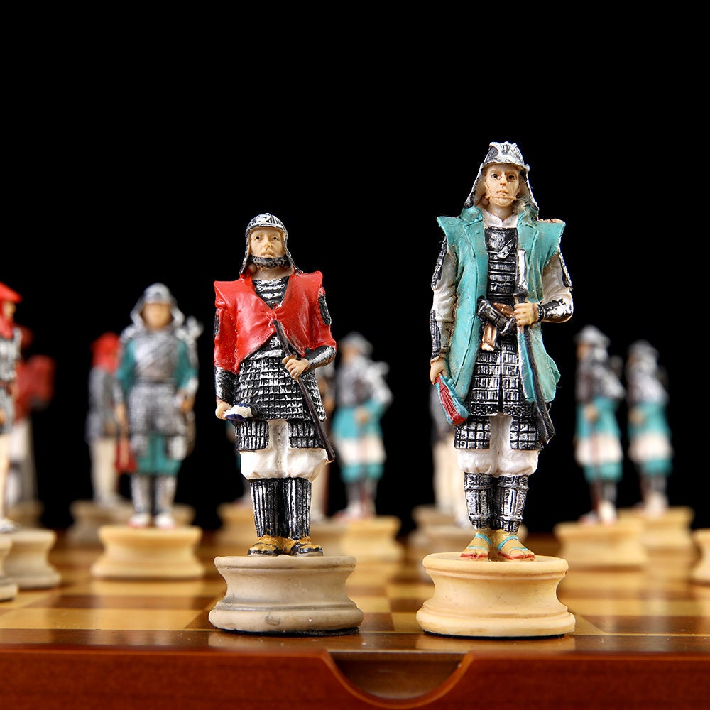 Japanese Samurai War Theme Chess Pieces Chess Set With Wooden Chess ...