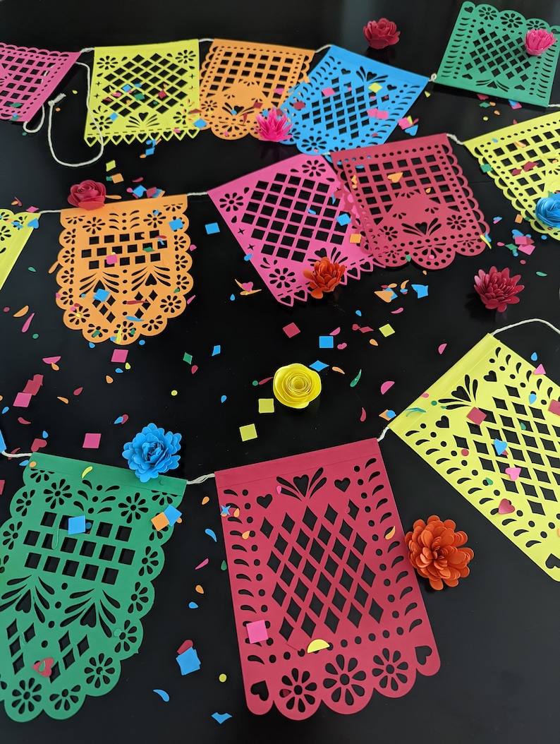 Papel Picado Mexican Decor Fiesta Paper Flag Garland - Etsy
