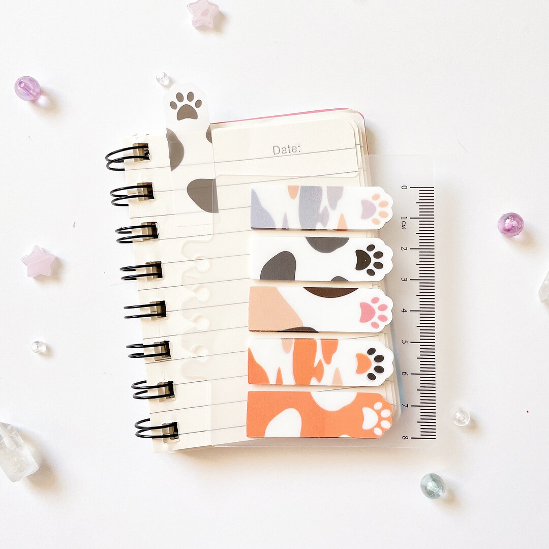 Kawaii Paw Print Index Sticky Notes Memo Bookmark for Study - Etsy