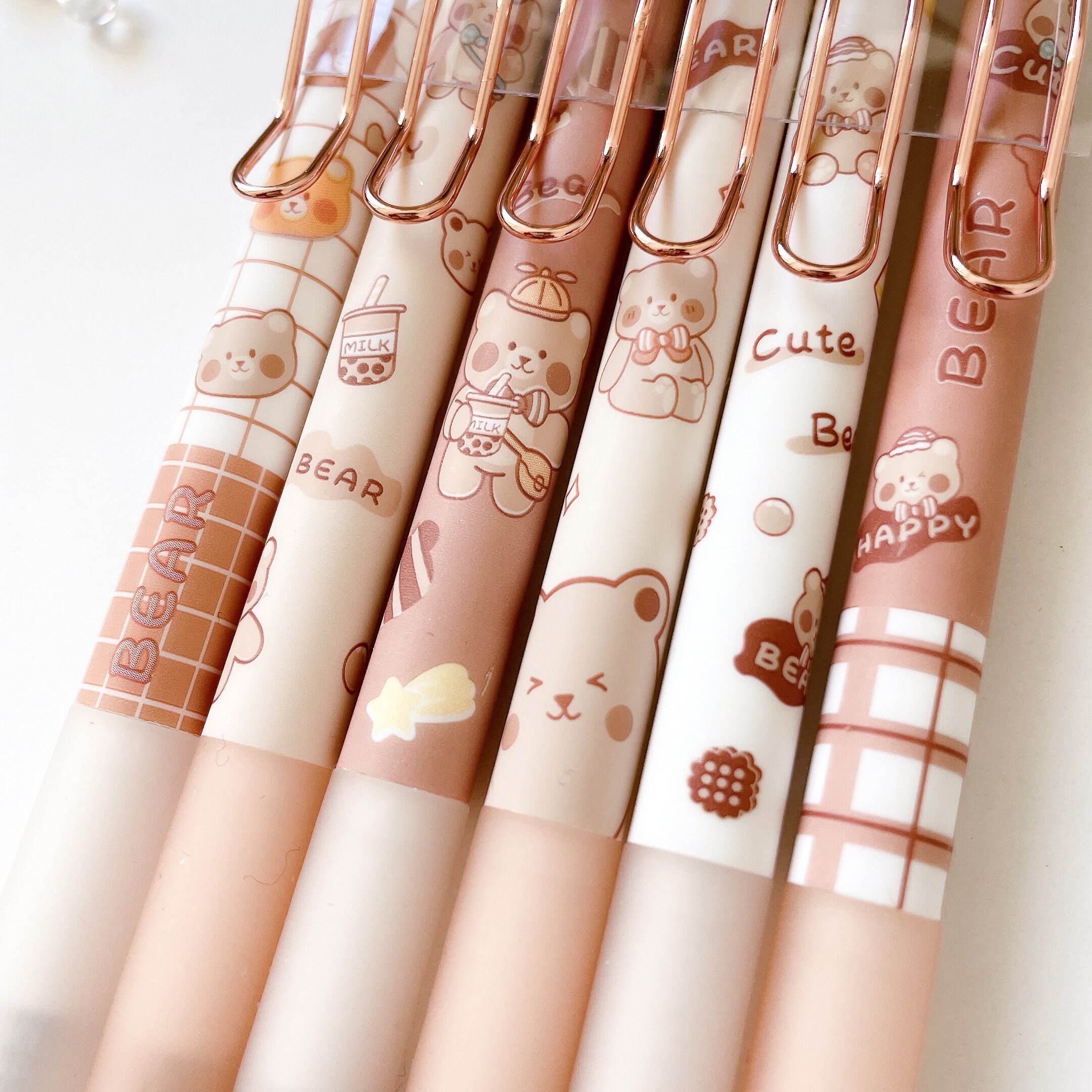 Bundle Kawaii Cozy Kuma Bear Pen Set of 3 retractable Pen - Etsy